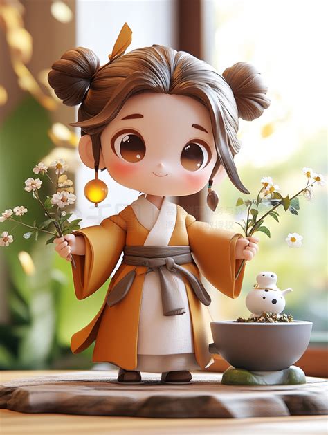 小雪人ai数字艺术 萤叶创作者ip设计卡通中国风儿童微笑捧花茶杯小雪人插画 Ai立体元素免费下载png格式928像素编号71403724 千图网