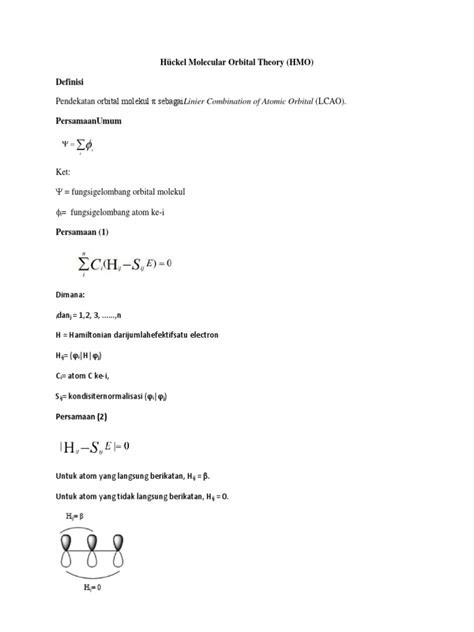 Hückel Molecular Orbital Theory Pdf