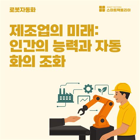 제조업의 미래 인간의 능력과 자동화의 조화 Ai·로봇 기술이 진화할수록 사람의 가치는 더 커진다 스마트팩토리아 콘텐츠