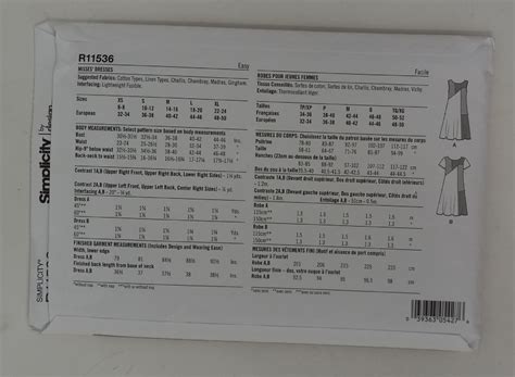Simplicity 2022 Easy Sewing Pattern R11536 Cottagecore Dress Size 6 24