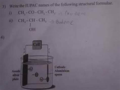 3 Write The Iupac Names Of The Following Structural Formulae I Ch1 −co
