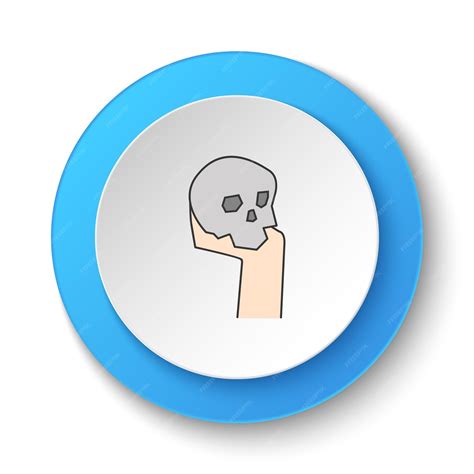 Premium Vector Round Button For Web Icon Hand Skull Button Banner