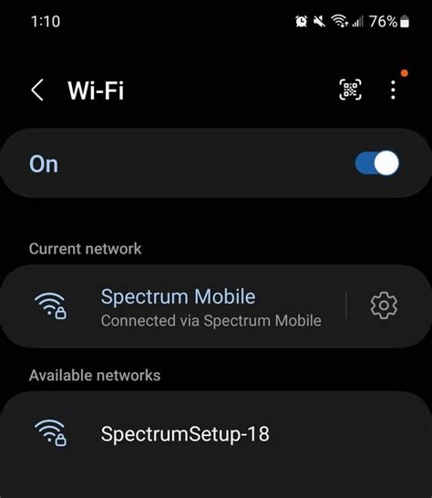 wifi is defaulting to spectrum mobile instead of home wifi below