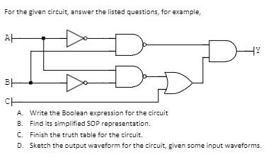 Solved For The Given Circuit Answer The Listed Questions Chegg Com