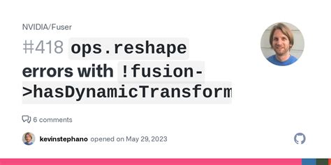 Ops Reshape Errors With Fusion HasDynamicTransform Issue NVIDIA Fuser GitHub