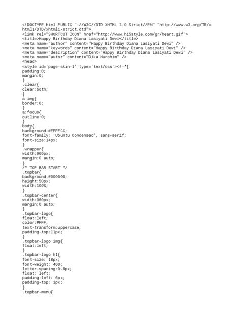 script html ucapan ulang tahun buat pacar pdf