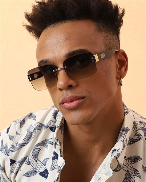 Buy Mens Grey Square Polarised Lens Gradient Sunglasses Online In