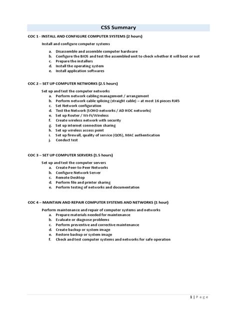 Css Summary Lessons Pdf Remote Desktop Services Computer Network