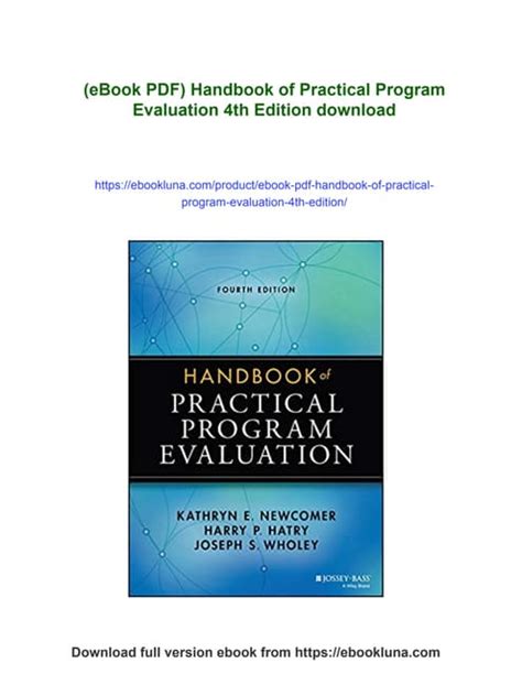 Ebook Pdf Handbook Of Practical Program Evaluation 4th Edition Pdf