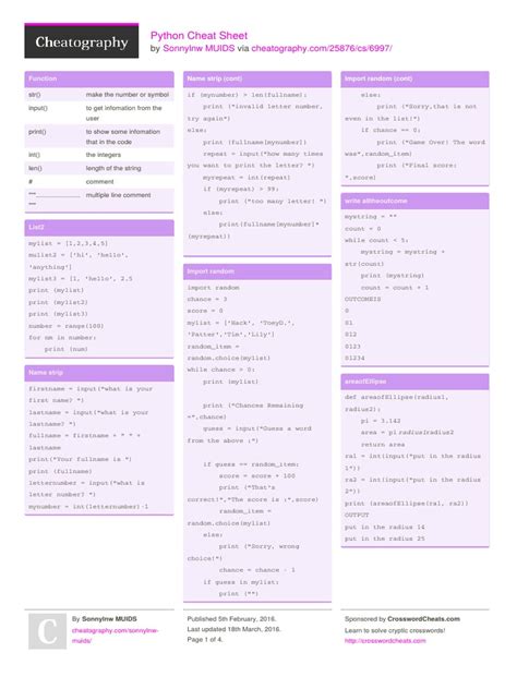 Python Cheat Sheet By Via Pdf Parameter Computer Programming Notation