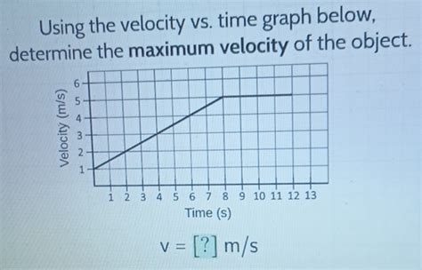 solved using the velocity vs time graph below determine the maximum