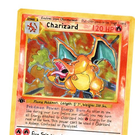 Charizard Ink Drawing Pokemon Card Art Print A5 A4 A3 Size