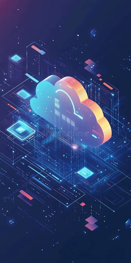 Futuristic Cloud Computing Concept With Digital Data Flow And Network Connections In A Virtual