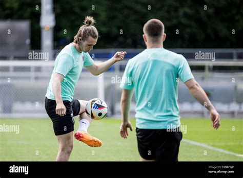 Berlin Germany 24th June 2024 Patrick Wimmer Of Austria Seen During A Md 1 Training Session