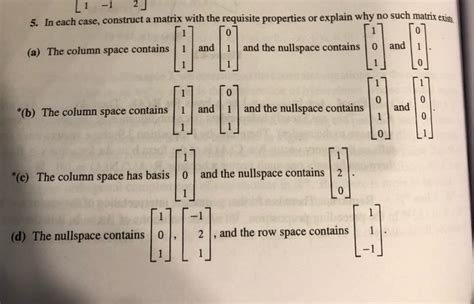 solved 1 1 5 in each case construct a matrix with the