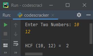 Python Program To Find LCM And HCF GCD Of Two Numbers
