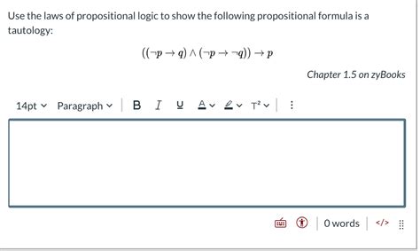 Solved Use The Laws Of Propositional Logic To Show The Chegg Com