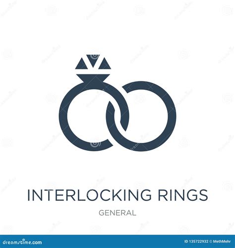 Interlocking Rings Icon In Trendy Design Style Interlocking Rings Icon Isolated On White