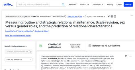 Measuring Routine And Strategic Relational Maintenance Scale Revision