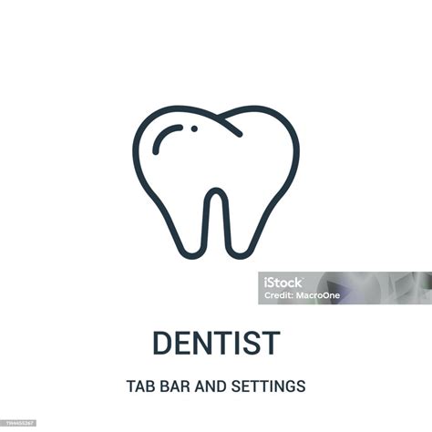 탭 바 및 설정 컬렉션에서 치과 아이콘 벡터 얇은 라인 치과 개요 아이콘 벡터 일러스트 레이 션입니다 건강관리와 의술에 대한 스톡 벡터 아트 및 기타 이미지 Istock