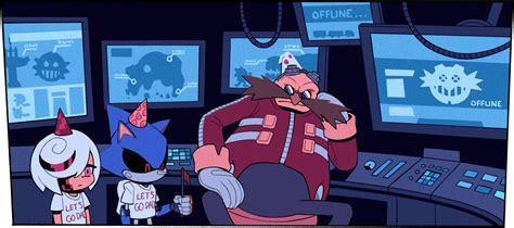 dr eggman metal sonic and sage sonic and 1 more drawn by digimin