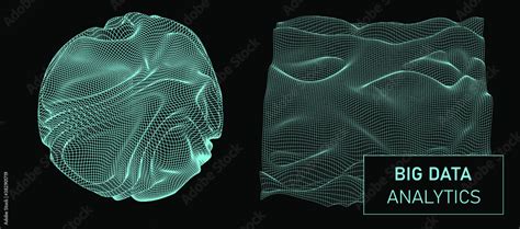 Vetor De Vector Abstract D Big Data Visualization Futuristic Infographics Aesthetic Design