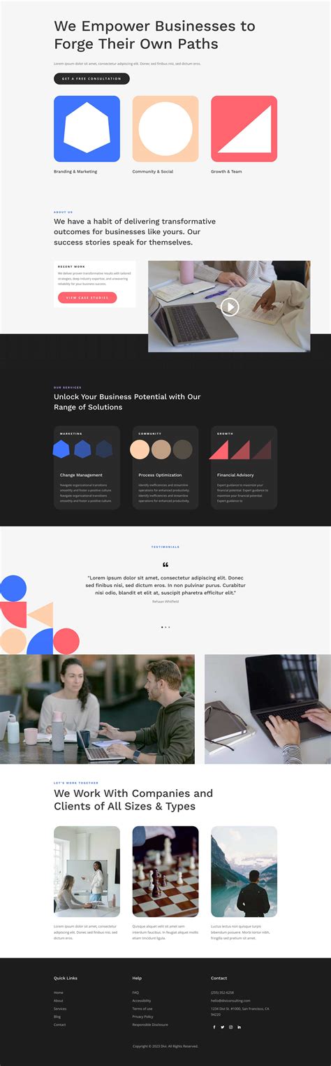 Get A Free Consulting Layout Pack For Divi