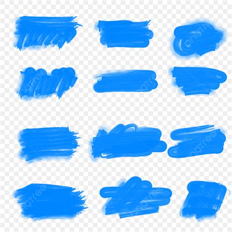 파란색 붓 획 벡터 Png 클립 아트 세트 요소 브러시 브러시 블루 브러쉬 벡터 Png 일러스트 및 벡터 에 대한 무료 다운로드 Pngtree