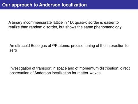 Ppt Anderson Localization Of Weakly Interacting Bosons Powerpoint