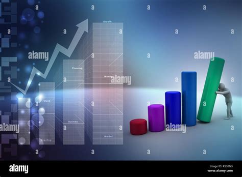 Business Man Pushing Graph Chart Stock Photo Alamy