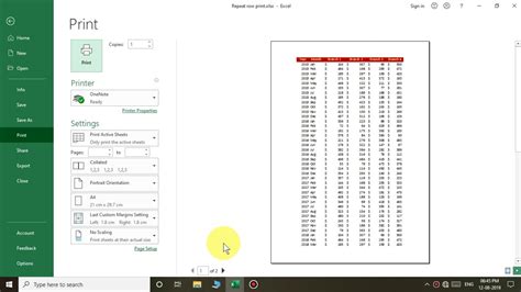 How To Set Repeat Header Row While Printing Multiple Sheets In Ms Excel Office 365 Youtube