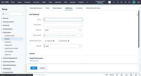 How Do You Create A Webhook In Zoho Crm