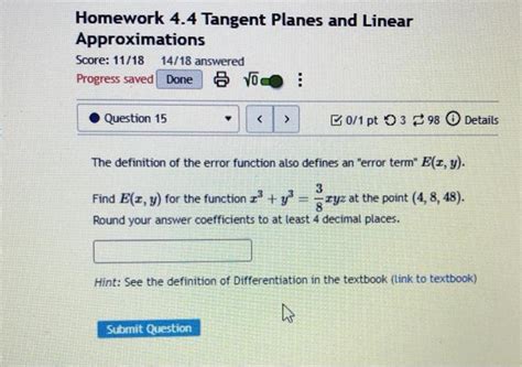 Solved Homework 4 4 Tangent Planes And Linear Approximations