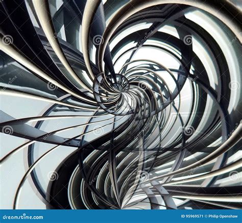 Metallic Futuristic 3d Corporate Symbol Abstract Glossy Sculptural Design On Vibrant Background