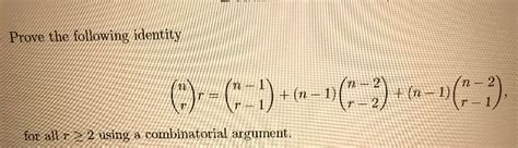 Solved I Want To See An Combinatorial Proof With An Example