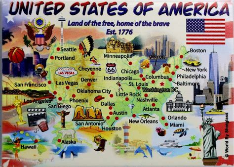 United States Tourist Attractions Map Tourist Illustrated Map Of