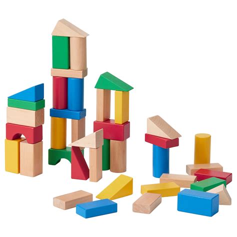 UNDERHÅLLA 40 piece wooden building block set multicolour IKEA UK