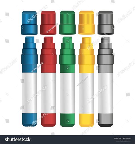 Markers Different Colors Set Office Supplies Stock Vector Royalty Free 2164377389 Shutterstock