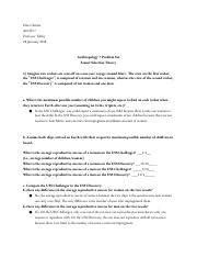 Problem Set 2 Sexual Selection Theory Elise Christie ANTH 7 Professor Tobby 28 Janruary 2018