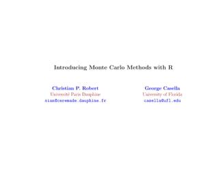 Introducing Monte Carlo Methods With R PPT