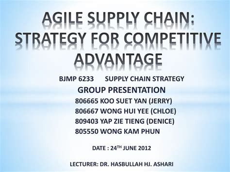 PPT AGILE SUPPLY CHAIN STRATEGY FOR COMPETITIVE ADVANTAGE PowerPoint Presentation ID 3797896