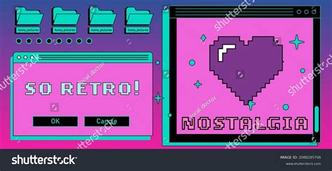 Retro Operating System User Interface Elements Stock Vector Royalty