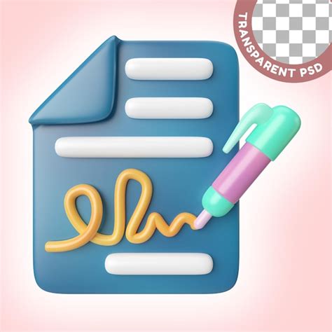 Premium Psd Signature 3d Illustration Icon