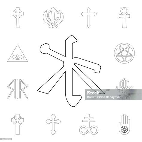 종교 의 상징 유교 개요 아이콘 종교 상징 그림의 요소 기호 및 기호 아이콘은 웹 로고 모바일 앱 Ui Ux에 사용할 수 있습니다 0명에 대한 스톡 벡터 아트 및 기타