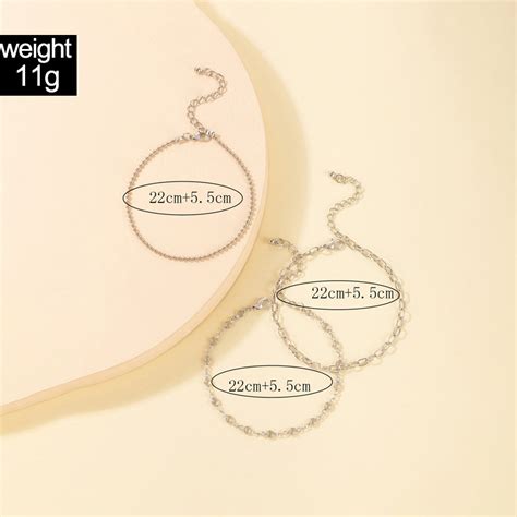 Badu Bg Toconains Модерни глезени с дебела верига за жени Талисмани Пискюл Листа Буква Сплав