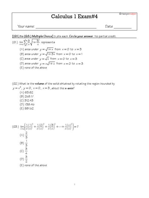 My Calc 1 Exam 4 Pdf Functions And Mappings Mathematical Relations