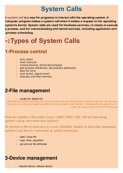 Doc System Calls
