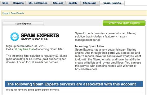 How To Purchase Spam Experts For A Domain Name That Is Not Hosted At Winhost