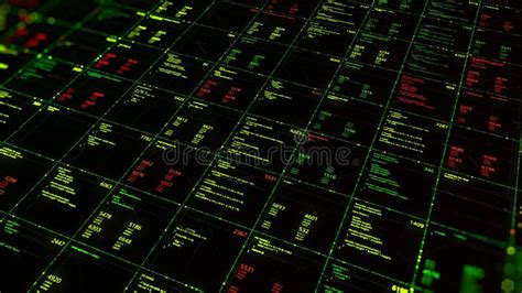 Hacking Code Animation On Lack Abstract Computer Monitor Animation