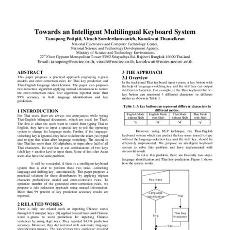 Towards An Intelligent Multilingual Keyboard System Acl Anthology